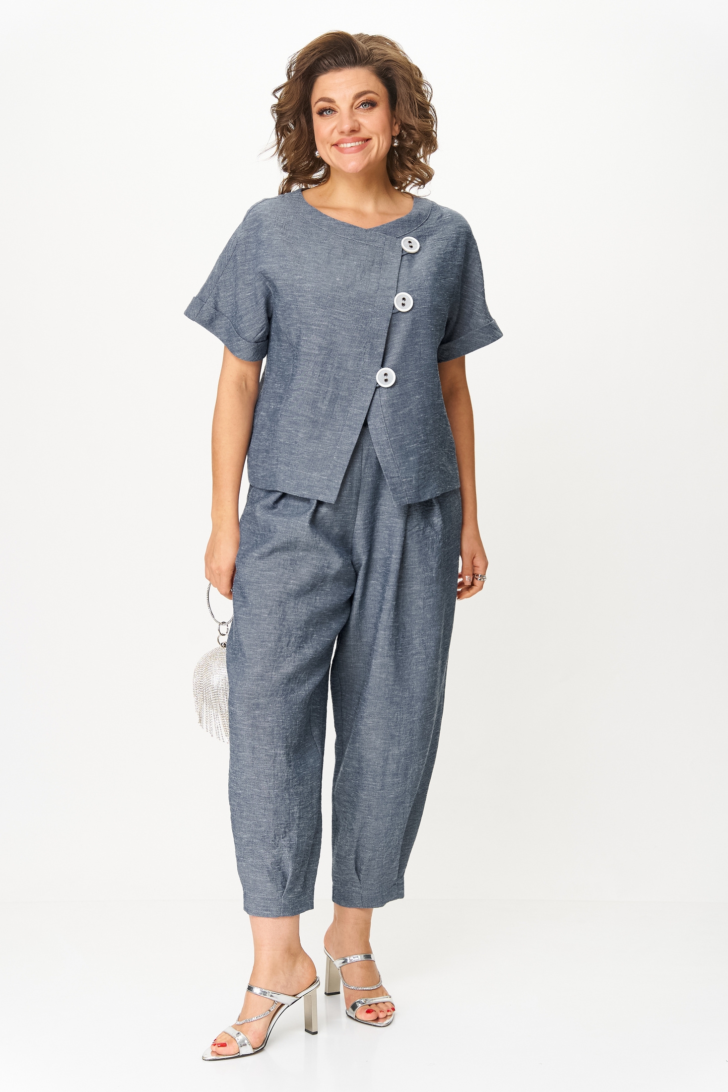 Костюм брючный 1337-1 темный деним Michel Chic купить в интернет магазине | в наличии